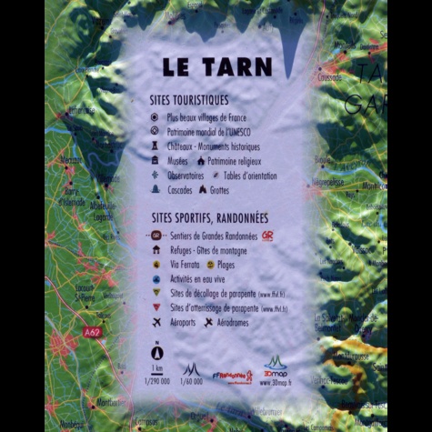 Carte en relief du Tarn - 3D Map - Livres - Furet du Nord