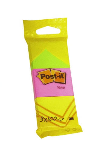 NOTES POST-IT® COULEURS NÉON EN SACHET, 38 X 51 MM, 3 BLOCS, 3M FRANCE ...
