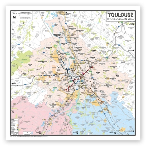 Carte de Toulouse et son Agglomération - Poster... de Geo reflet ...