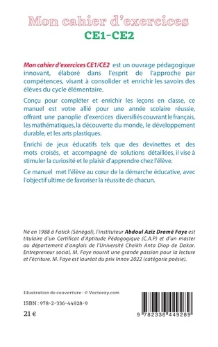 Mon cahier d’exercices CE1-CE2 - Français,... de Abdoul Aziz Dramé Faye ...