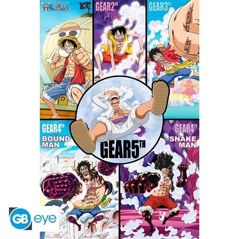 One piece - poster maxi (91,5x61 cm) - historique des gears, ABYSSE ...