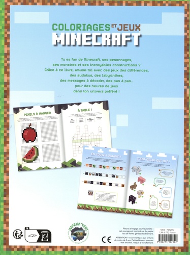 Coloriages et jeux Minecraft - Adeline Michel Tran - Livres - Furet du Nord