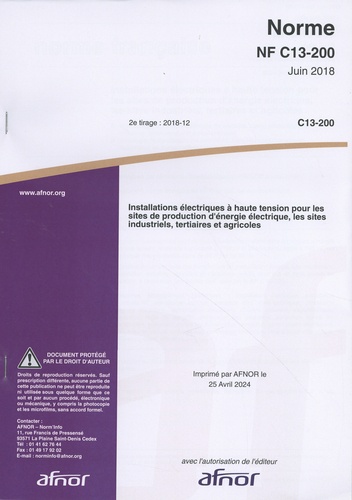 NF C13-200 Installations électriques à haute... de AFNOR - Grand Format - Livre - Decitre