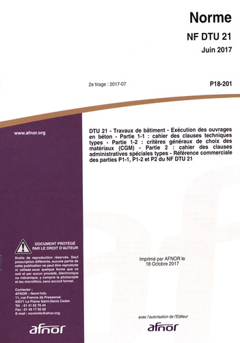 Norme NF DTU 21 Travaux de bâtiment - Exécution... de AFNOR - Grand Format - Livre - Decitre