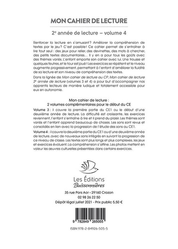 Mon cahier de lecture cycle 2 - Volume 4 de Agnès Marty - Grand Format ...