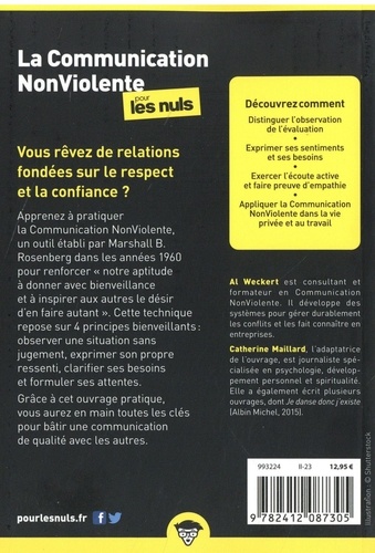 La communication Non-Violente pour les nuls de Al Weckert - Poche ...