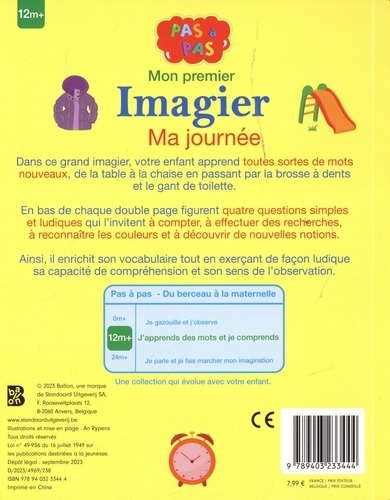 Mon premier imagier Ma journée de An Rypens - Album - Livre - Decitre