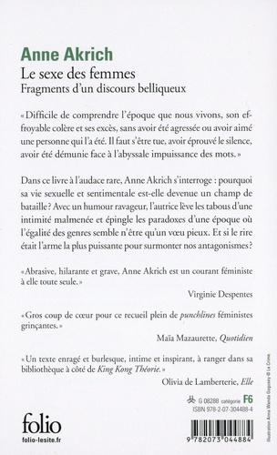 Le sexe des femmes - Fragments d'un discours... de Anne Akrich - Poche ...