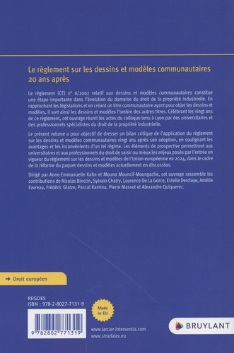 Le réglement sur les dessins et modèles... - Anne Emmanuelle Kahn ...