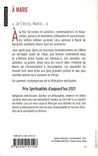 A Marie - Lettres de Anne Lécu - Poche - Livre - Decitre
