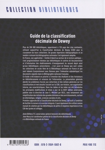 Guide de la classification décimale de Dewey -... - Annie Béthery ...