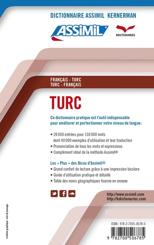 Dictionnaire turc-français et français-turc de Assimil - Livre - Decitre