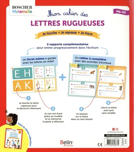 Mon cahier de lettres rugueuses MS-GS - Je touche... de Aurélie ...