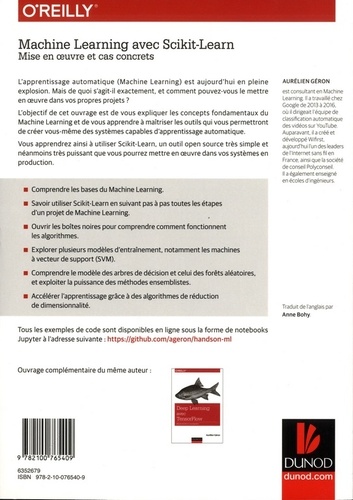 Machine learning avec Scikit-Learn de Aurélien Géron - Grand Format ...