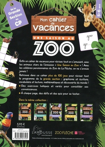 Mon cahier de vacances Une saison au zoo De la... de Aurore Meyer ...