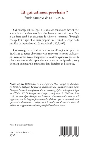Et qui est mon prochain ? - Etude narrative de Lc... de Balamata justin ...