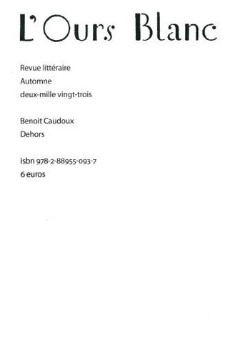 Dehors de Benoît Caudoux - Livre - Decitre