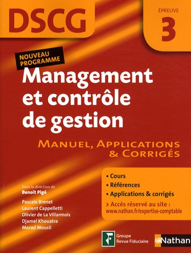 Management et contrôle de gestion DSCG3 -... de Benoît Pigé - Livre - Decitre