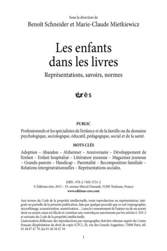 Les enfants dans les livres - Représentations,... de Benoît Schneider ...