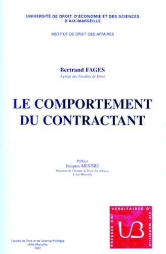 Le comportement du contractant de Bertrand Fages - Livre - Decitre