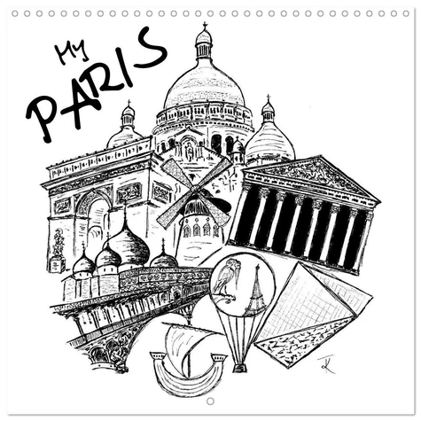 My PARIS (Calendrier mural carré 2026 30x30 cm) Calendrier double avec ...