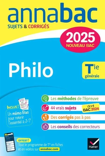 Annales du bac Annabac 2025 Philo Tle générale de Sabrina Cerqueira ...