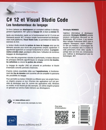 C# 12 et Visual Studio Code - Les fondamentaux du... de Christophe ...
