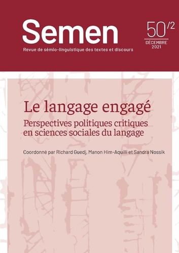 Semen N° 50/2, décembre 2021. Le langage... - Richard Guedj - Livres ...