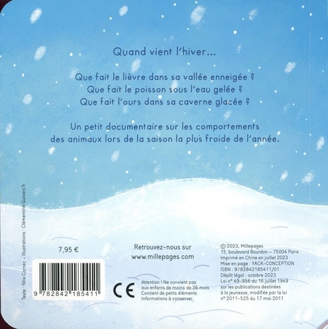 Quand vient l'hiver… que font les animaux ? de Clémentine Guivarc'h ...