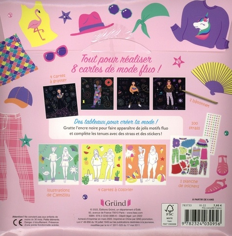 Cartes de mode fluo à gratter et à colorier -... de Clemzillu - Livre ...