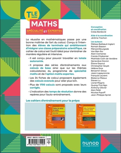 Cahier de calcul en maths Tle - Colas Bardavid - Livres - Furet du Nord