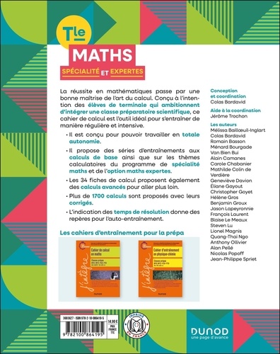 Maths spécialité et expertes Tle - Cahier de... de Colas Bardavid ...