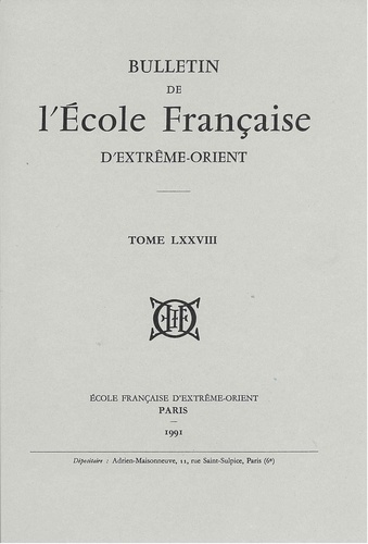 Bulletin EFEO 78 (1991) de Collectif - Livre - Decitre