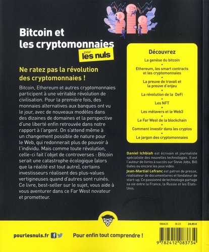 Bitcoin et les Cryptomonnaies pour les Nuls de Daniel Ichbiah - Grand Format - Livre - Decitre