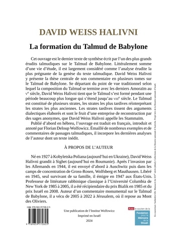La formation du talmud de Babylone de David Weiss Halivni - Grand Format - Livre - Decitre