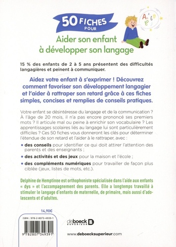 50 fiches pour aider son enfant à développer... de Delphine de Hemptinne - Grand Format - Livre ...