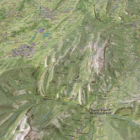 Carte en relief Massif de la Chartreuse - Dénivelés - Livres - Furet du ...