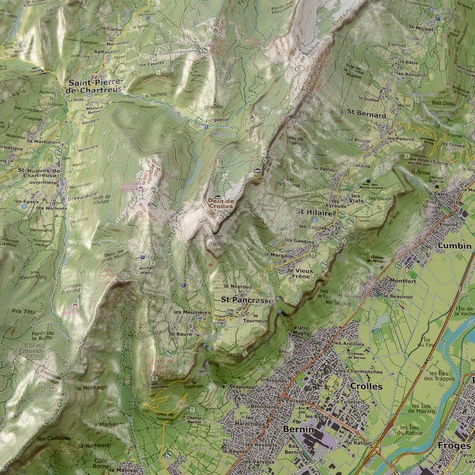 Carte en relief Massif de la Chartreuse - Dénivelés - Livres - Furet du ...