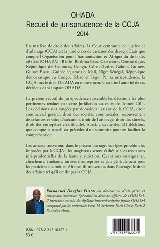 OHADA Recueil de jurisprudence de la CCJA 2014 - Douglas emmanuel Fotso ...