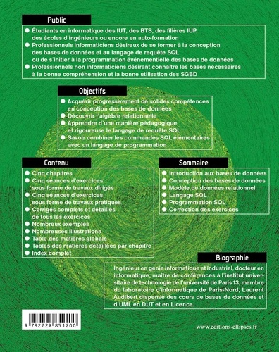 Base de données de la modélisation au SQL de Laurent Audibert - Livre ...