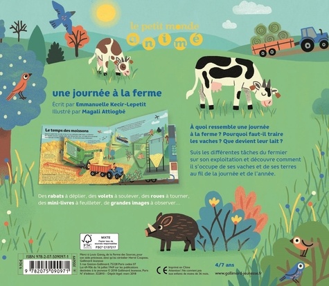 Une journée à la ferme de Emmanuelle Lepetit - Album - Livre - Decitre