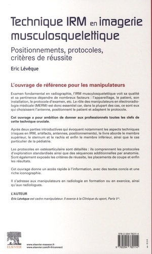 Technique IRM en imagerie musculosquelettique -... de Eric Lévêque ...