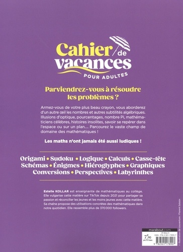 Le cahier de vacances pour adultes Les maths de... de Estelle Kollar ...