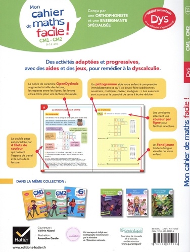 Mathématiques CM1-CM2 Mon cahier de maths facile ! de Evelyne Barge ...