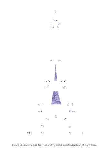 Paris monuments to draw dot to dot - 22 monuments... de Fanny Millard ...