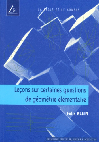 Lecons Sur Certaines Questions De Geometrie... de Felix Klein - Livre ...
