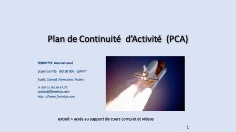 PCA plan de continuité d'activité - extrait +... de Formitys - Multi ...