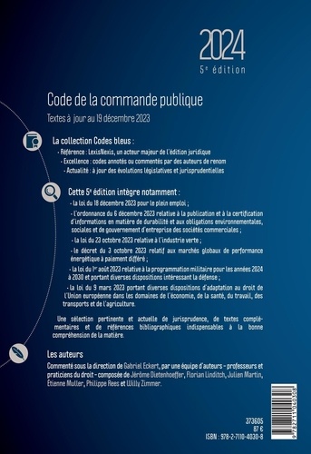 Code de la commande publique de Gabriel Eckert - Grand Format - Livre - Decitre