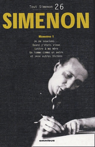 Tout Simenon Tome 26. Mémoires - Volume 1 de Georges Simenon - Grand ...