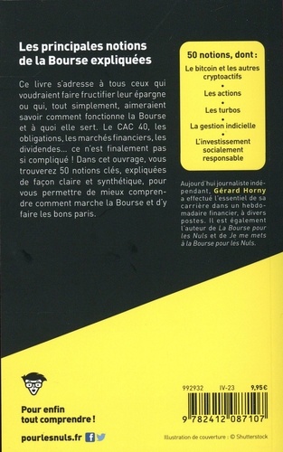 La bourse en 50 notions clés pour les nuls de Gérard Horny - Grand Format - Livre - Decitre